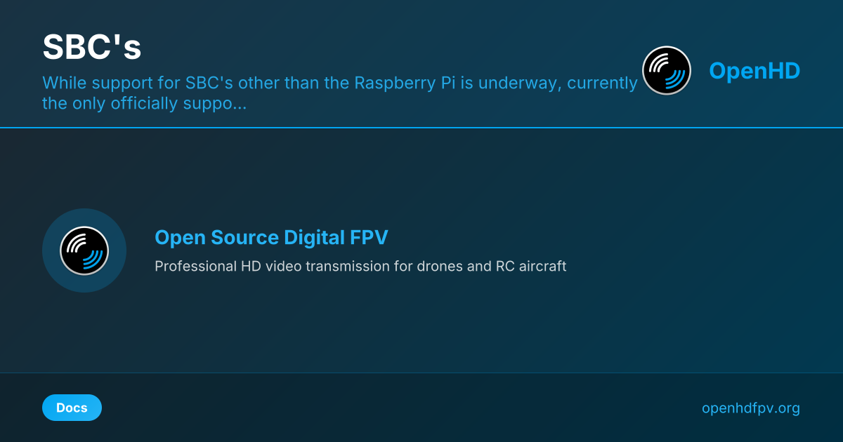 SBC's | OpenHD