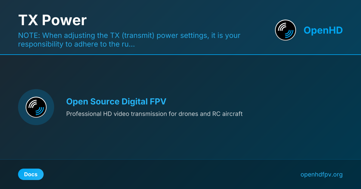 TX Power | OpenHD