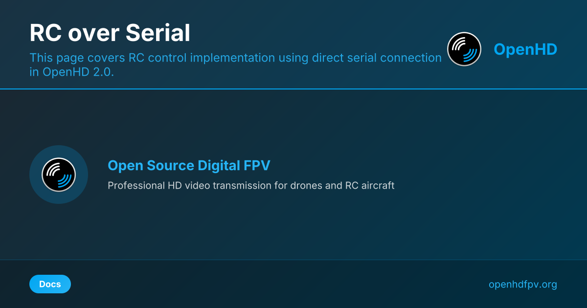 RC over Serial | OpenHD